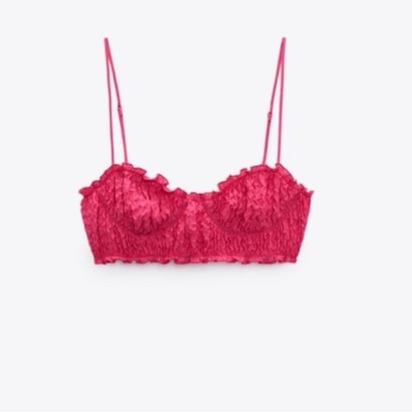 Zara | Tops | Zara Barbie Pink Crop Corset Bralette Top M | Poshmark